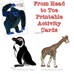 From Head to Toe Activities for Kids- Printable Animal Movement Cards ...