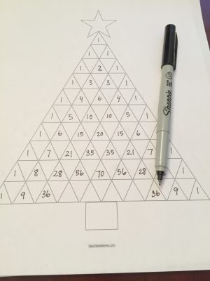 Pascal's Triangle Christmas Tree Math - Teach Beside Me