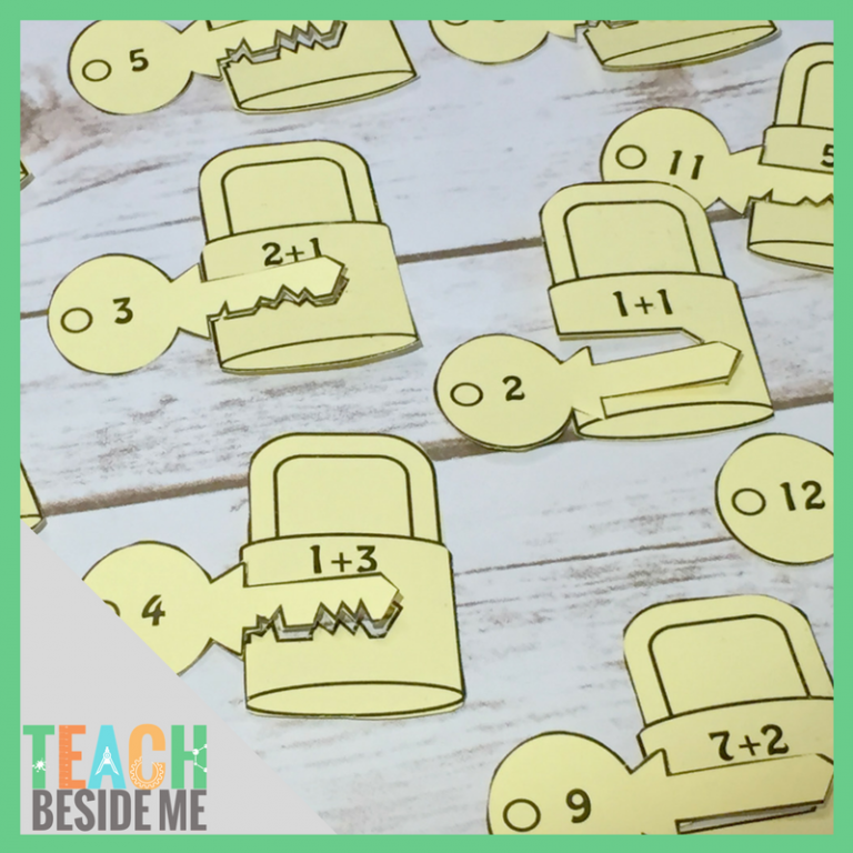 Lock and Key Addition Puzzles for Kids - Teach Beside Me