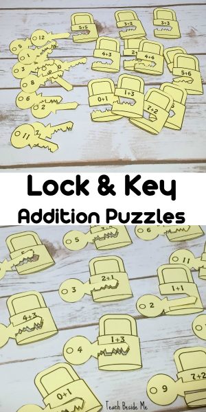 Lock and Key Addition Puzzles for Kids - Teach Beside Me