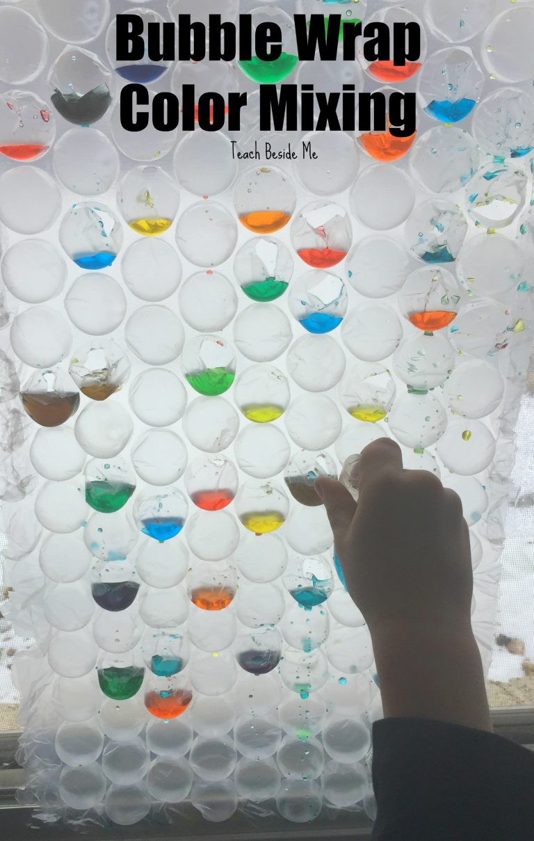 Rainbow Color Mixing In Bubble Wrap - Teach Beside Me
