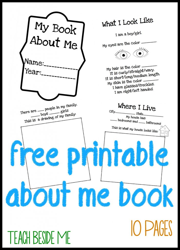 Printable All About Me Book for Kids - Teach Beside Me