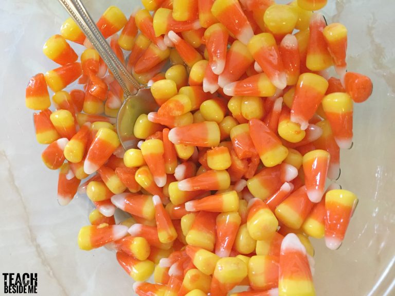 Edible Candy Corn Slime Play Dough - Teach Beside Me