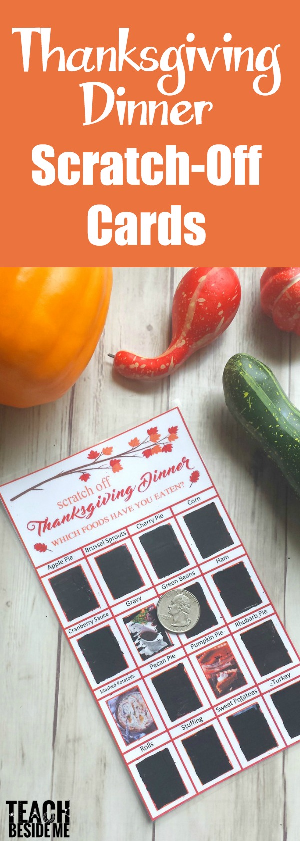Thanksgiving Activity: Dinner Scratch-Off Cards - Teach Beside Me