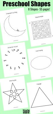 Preschool Shapes Learning Pack: Printable Activities - Teach Beside Me