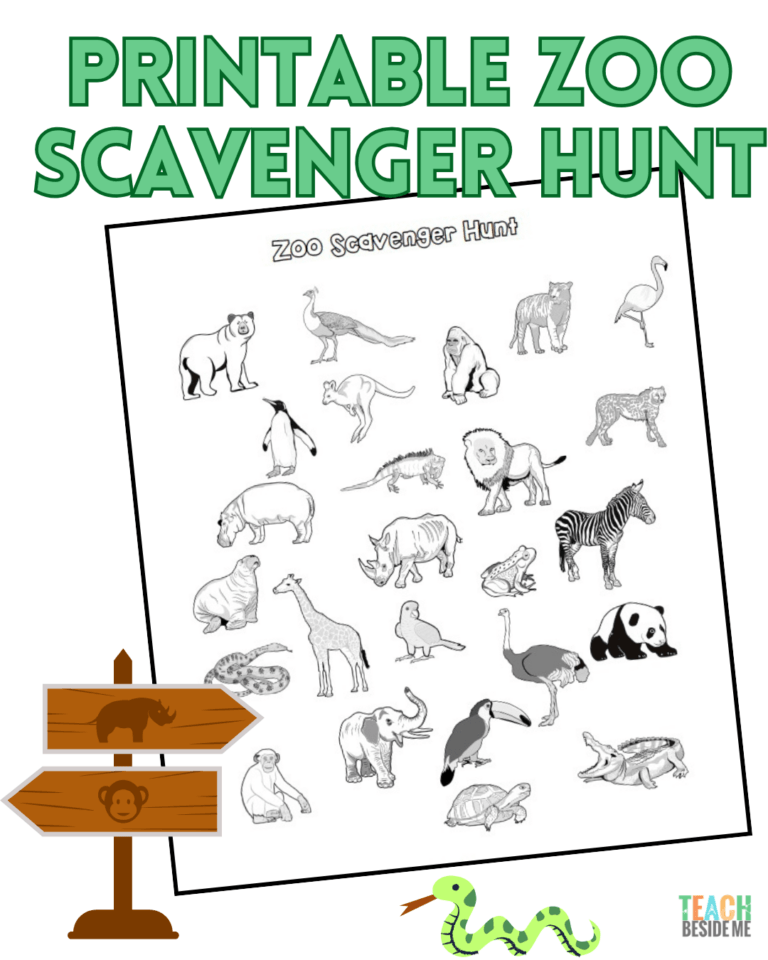 Preschool Zoo Scavenger Hunt + Printable Activity Pack - Teach Beside Me