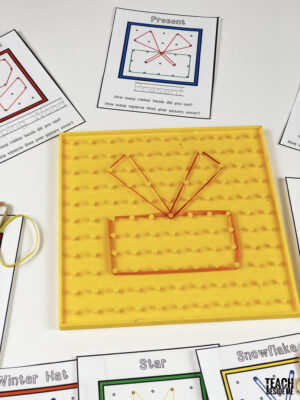 Winter Geoboard Pattern Cards - Teach Beside Me