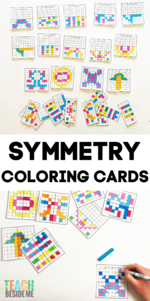 Math Art: Symmetrical Pattern Coloring Cards - Teach Beside Me