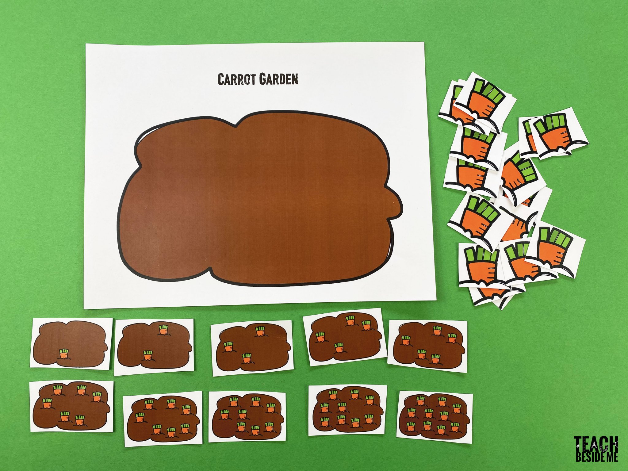 Carrot Garden Counting Mats (Spring Math Activity for Kids) - Teach ...