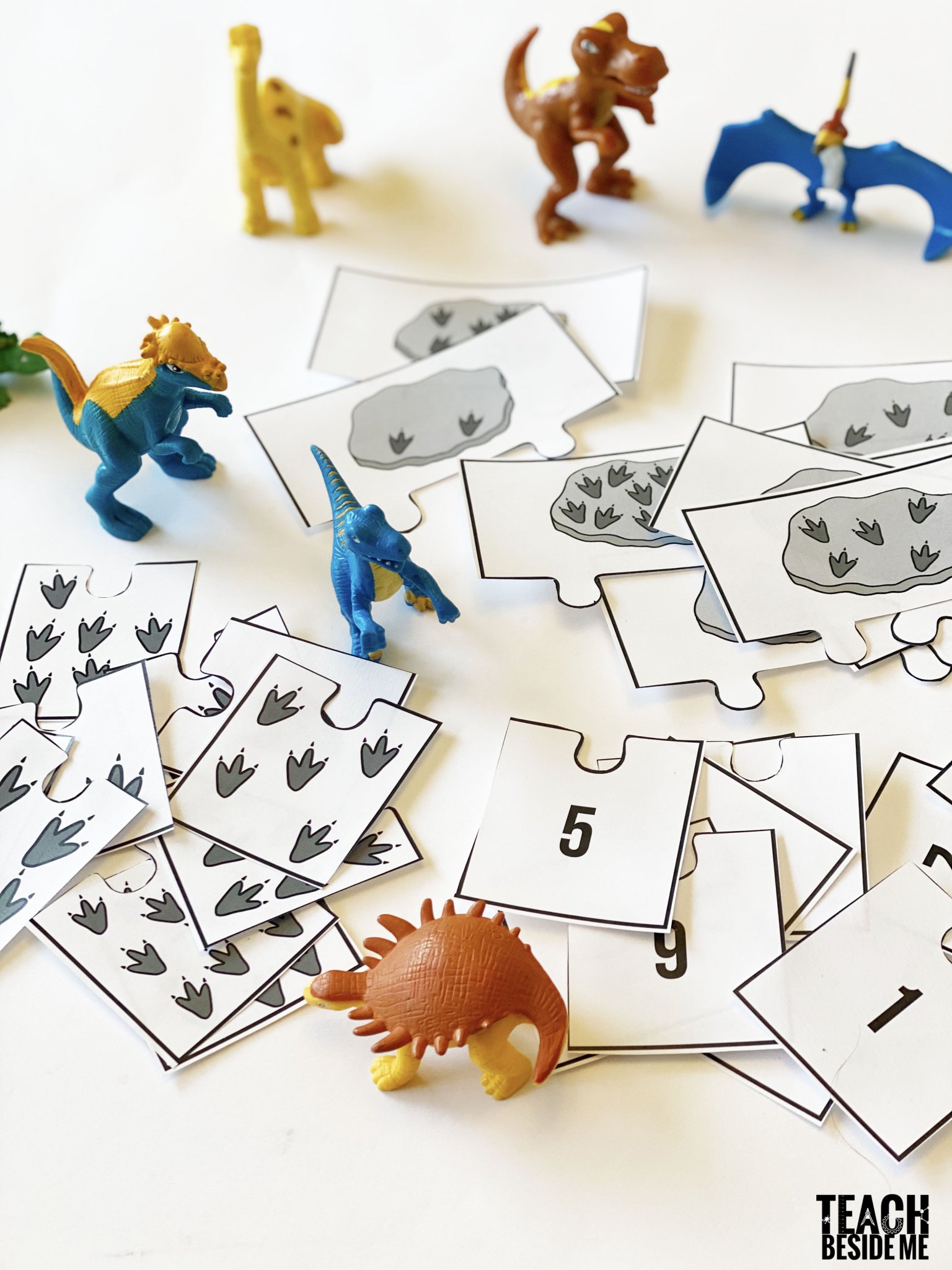Dinosaur Counting Puzzles (Free Printable Fossil Math Activity) - Teach ...
