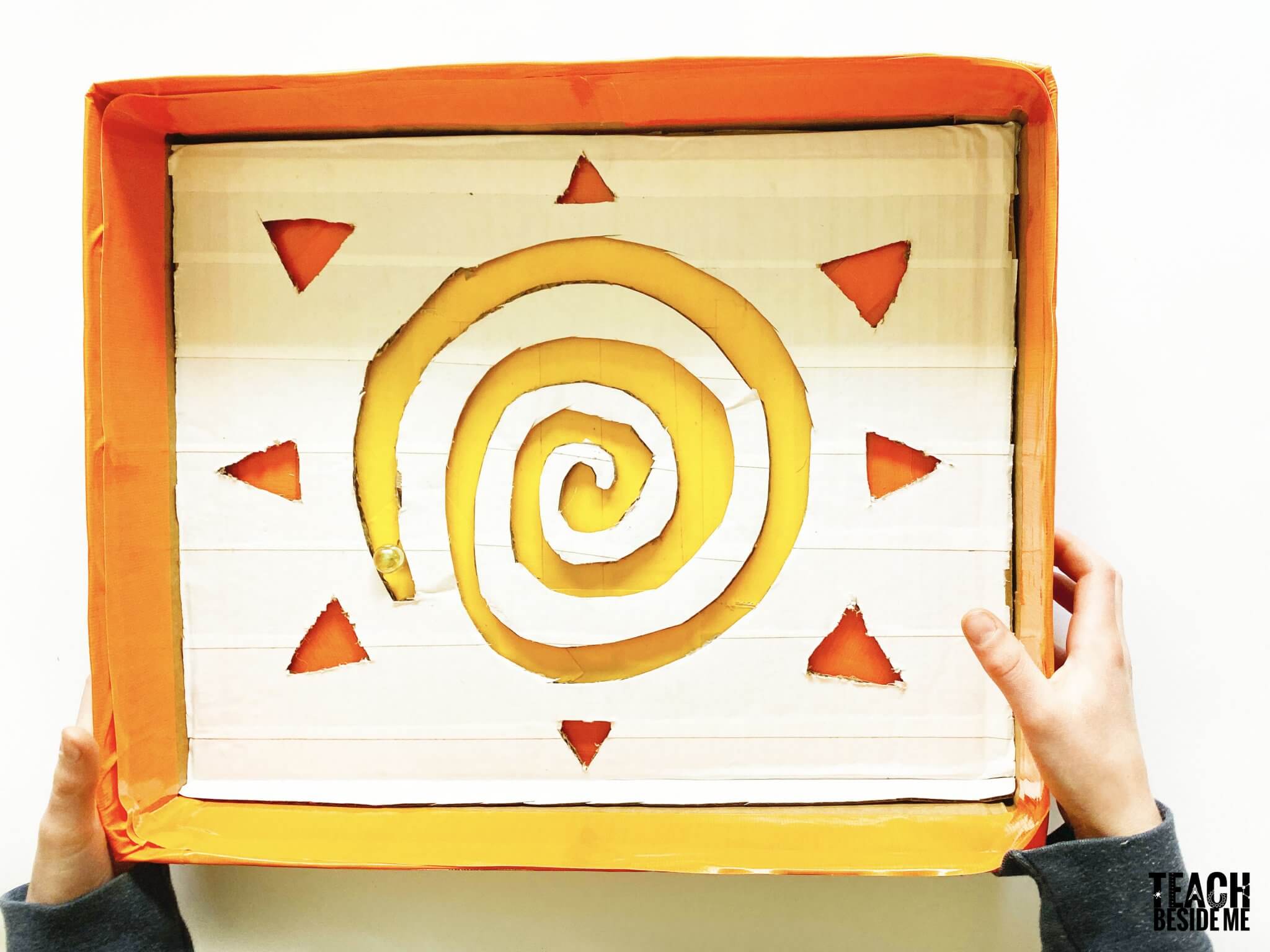 Sun Cardboard Marble Maze Game - Teach Beside Me