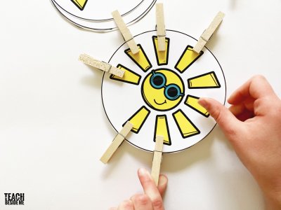Sun Count and Clip Cards: Preschool Math Printable - Teach Beside Me