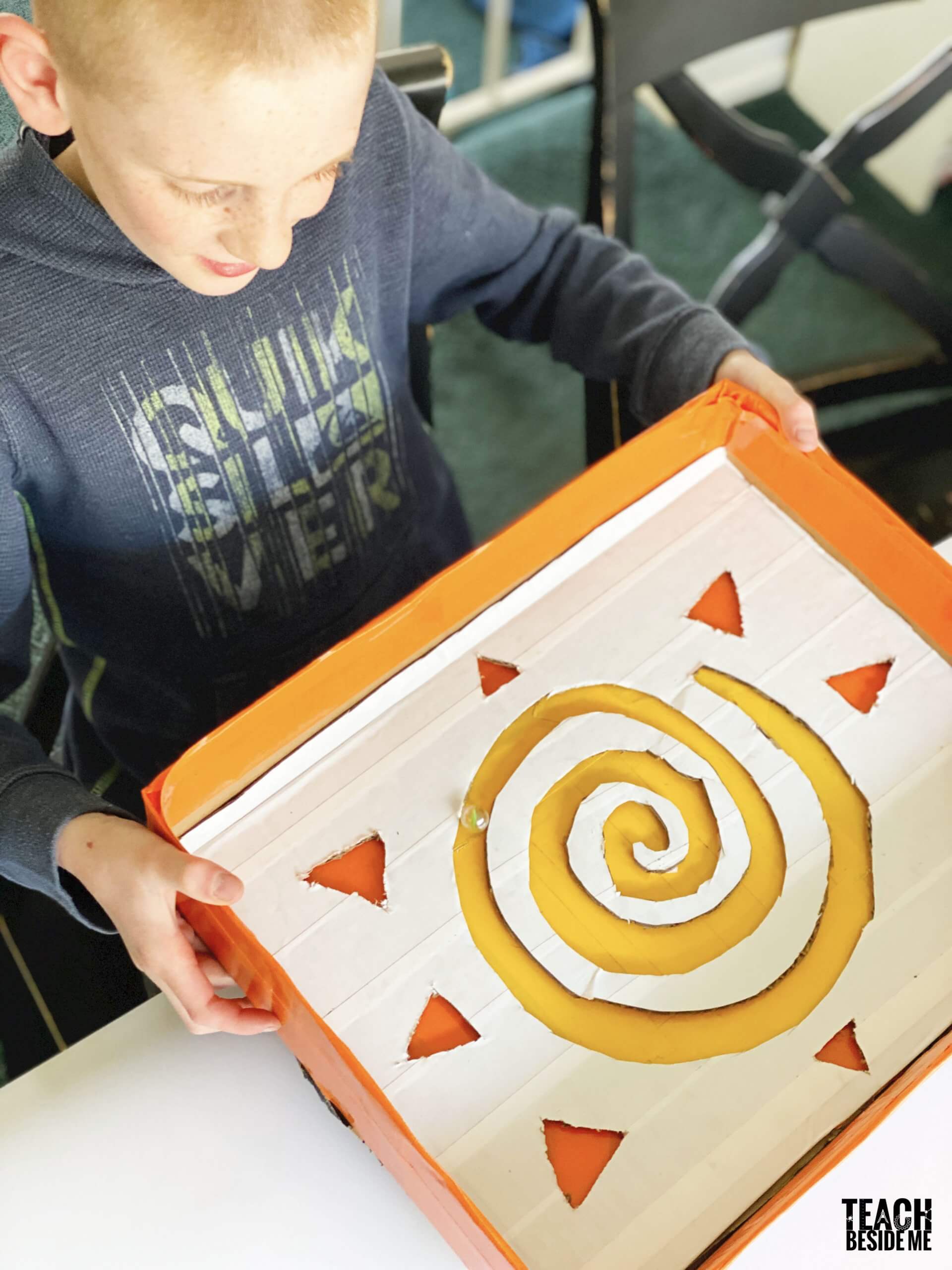 Sun Cardboard Marble Maze Game - Teach Beside Me