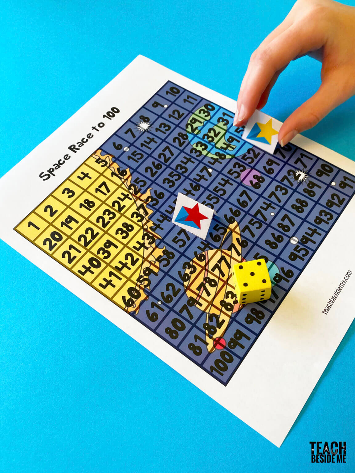 Space Race to 100 Counting Game - Teach Beside Me