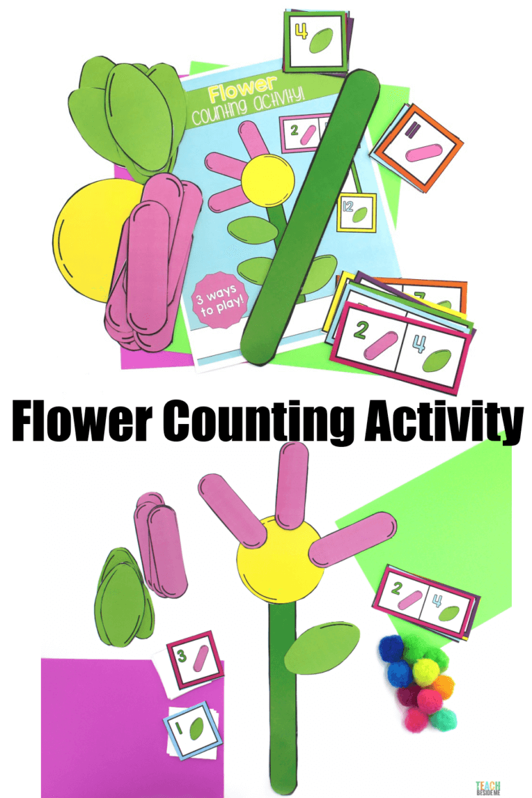 Flower Counting Activity for Kids (Printable Math Game) - Teach Beside Me