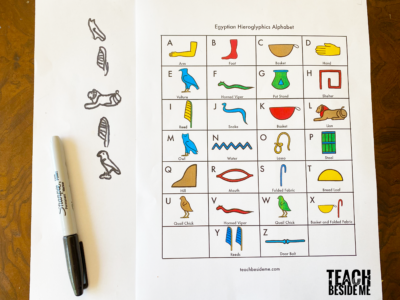 Write Your Name in Egyptian Hieroglyphics - Teach Beside Me