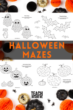 Printable Halloween Maze Worksheets for Kids - Teach Beside Me