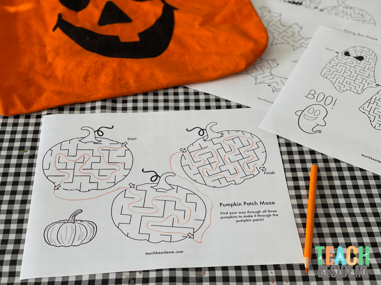 Printable Halloween Maze Worksheets for Kids - Teach Beside Me