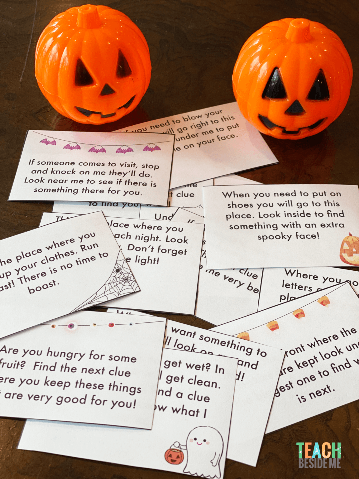 Free Printable Halloween Scavenger Hunt Clues - Teach Beside Me