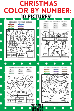 Christmas Color By Number Worksheets - Teach Beside Me