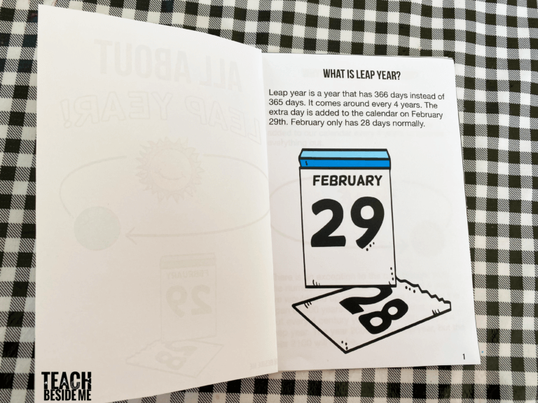 When is Leap Year? Printable Mini Book for Kids - Teach Beside Me