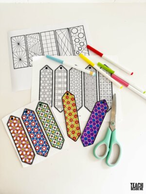 Geometric Coloring Bookmark Printable for All Ages - Teach Beside Me