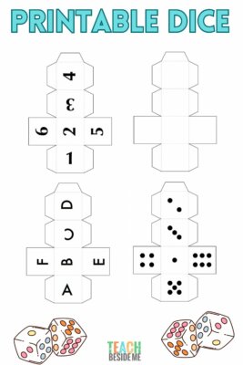 Free Printable Dice – Dots, Numbers, and Letters - Teach Beside Me