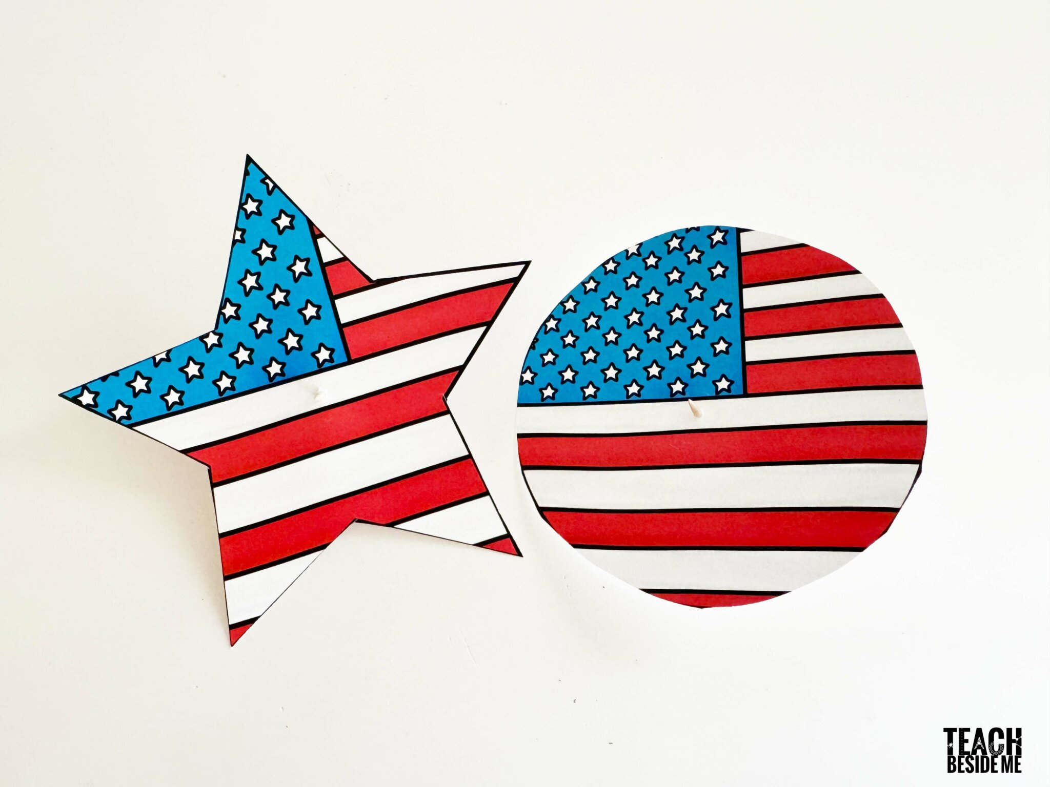Fourth of July Craft: Flag Spinner Toy - Teach Beside Me