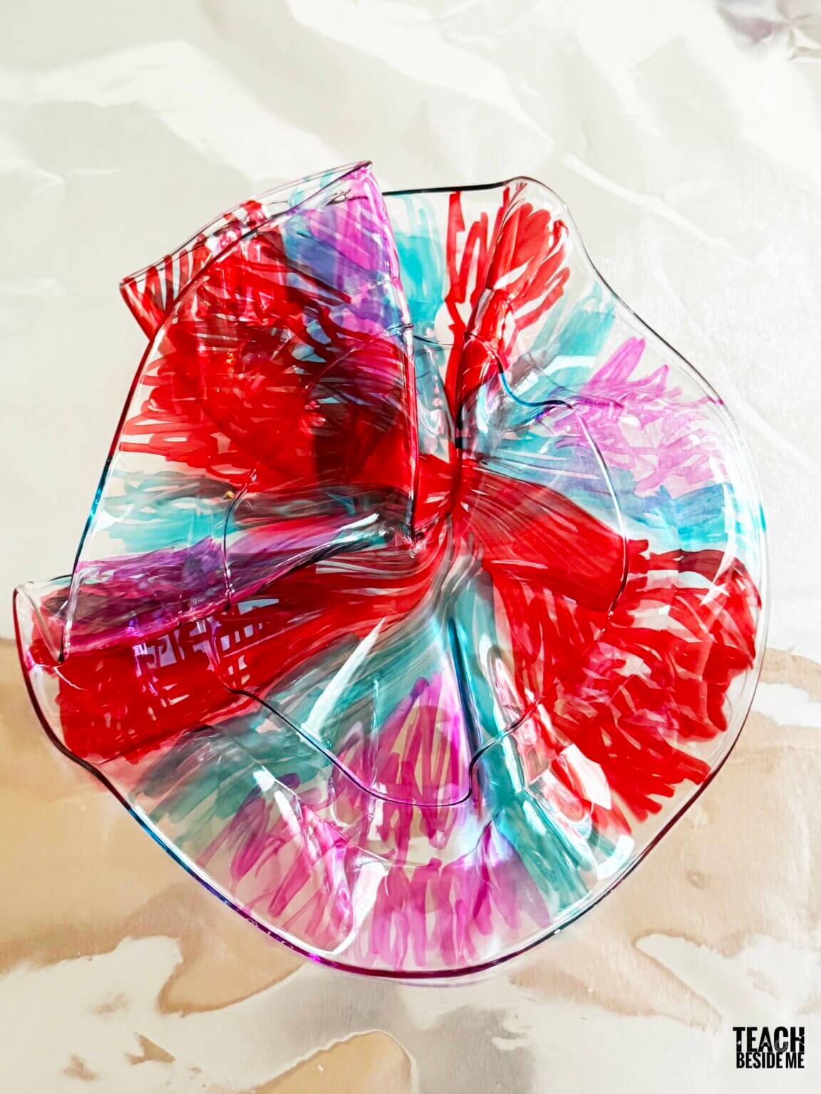 Chihuly Art Project for Kids with Melted Plates - Teach Beside Me