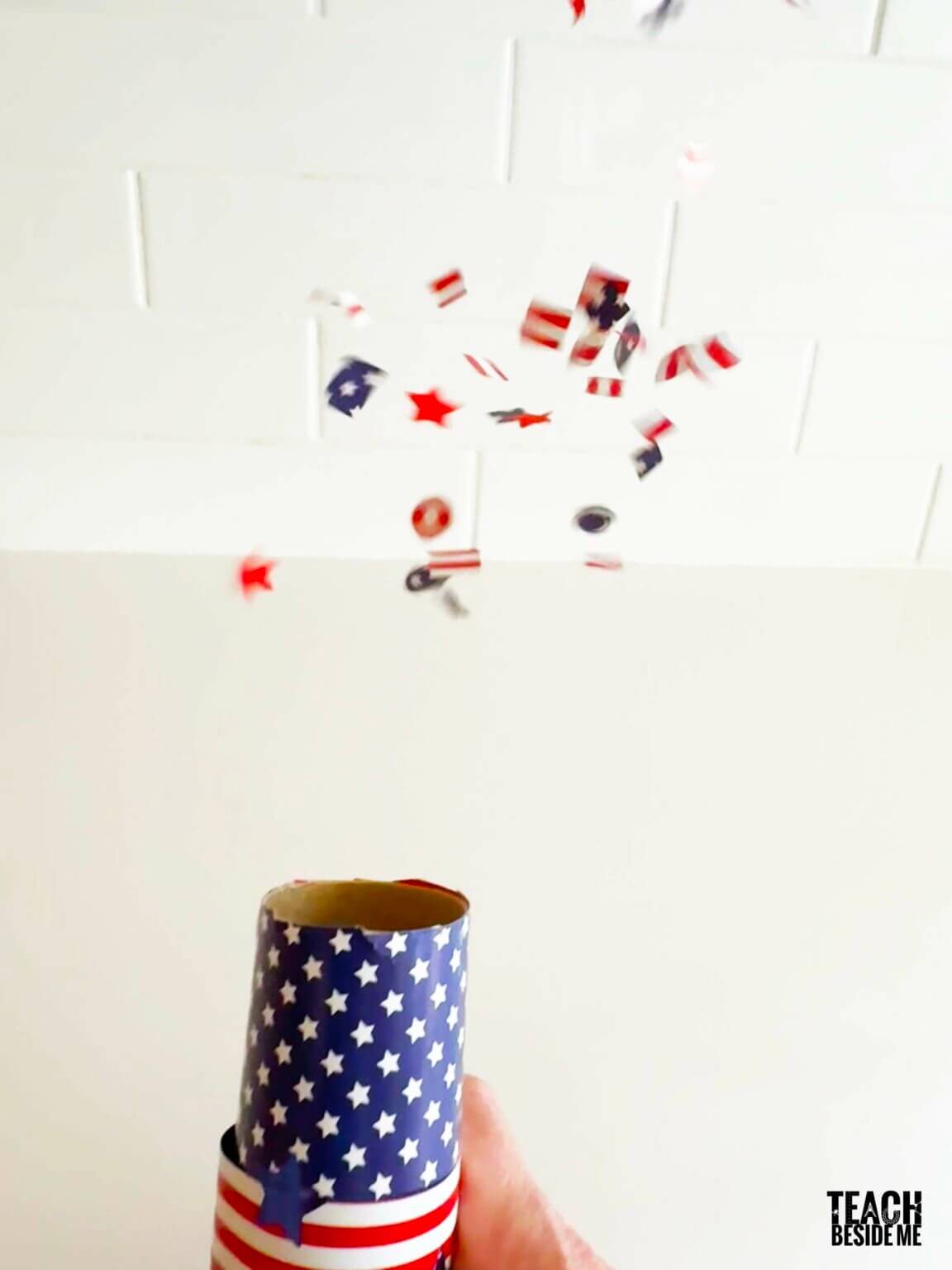 DIY Patriotic Confetti Popper (Toilet Paper Roll Craft) - Teach Beside Me