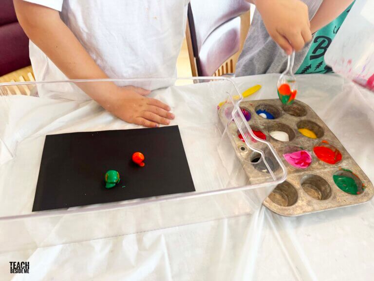 Marble Painting for Kids: A Fun Process Art Activity - Teach Beside Me