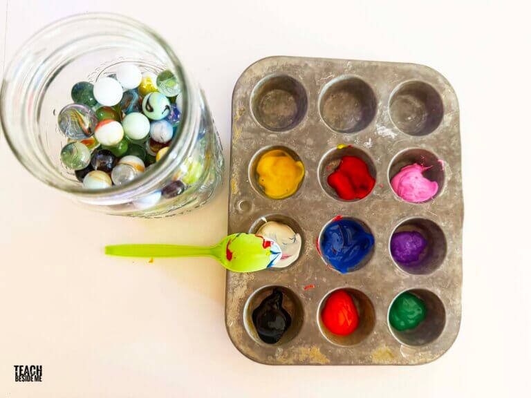 Marble Painting for Kids: A Fun Process Art Activity - Teach Beside Me