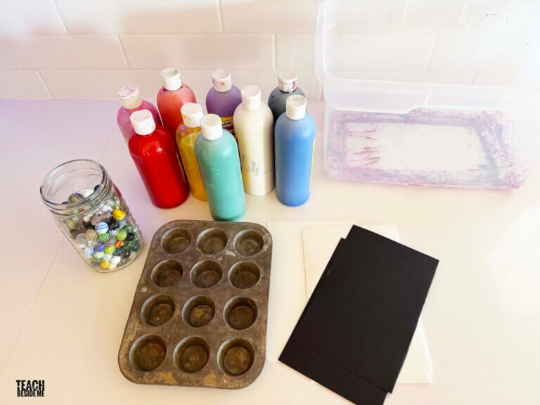 Marble Painting for Kids: A Fun Process Art Activity - Teach Beside Me