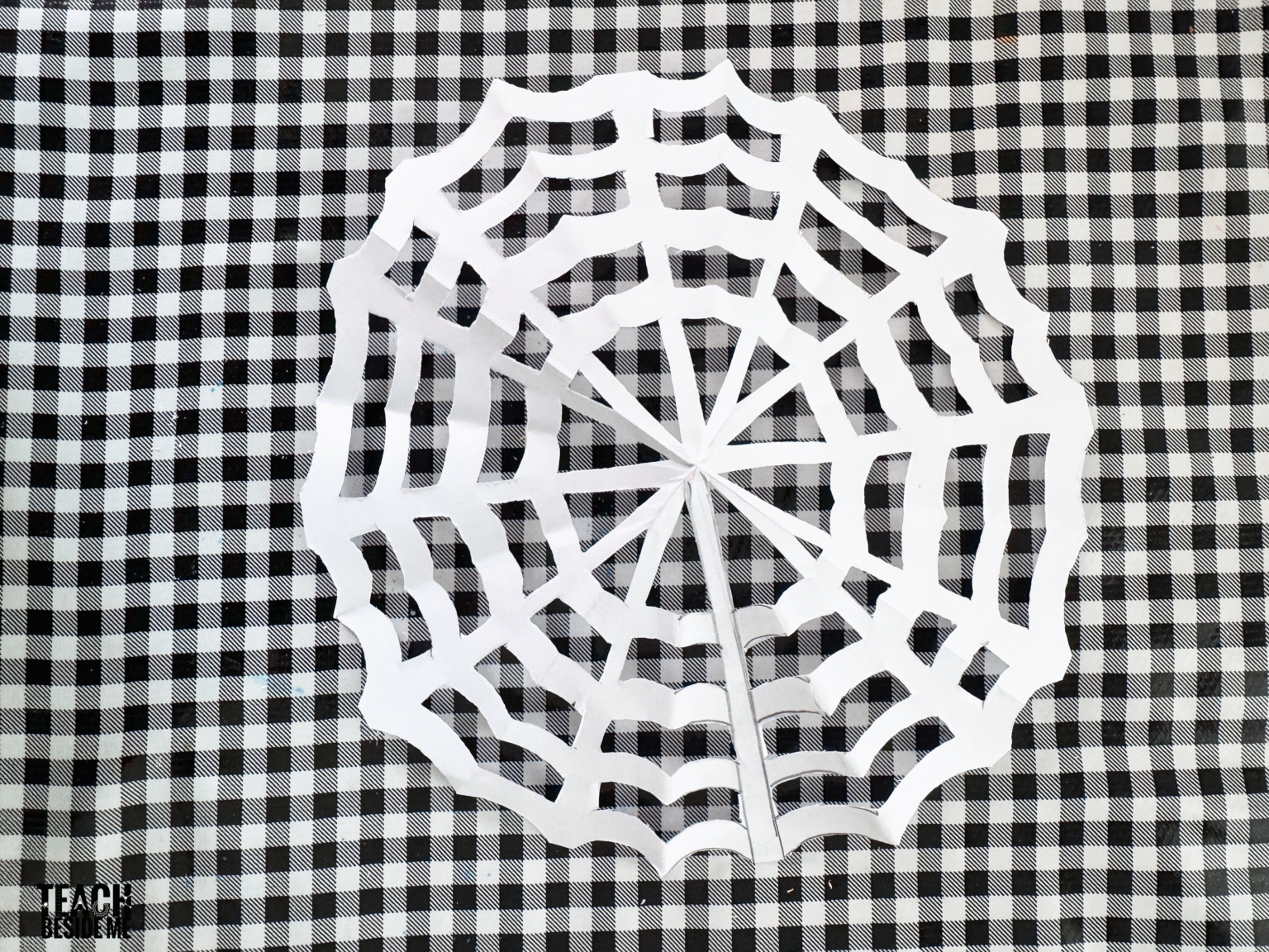 Spider Web Snowflakes: Halloween Craft + Math - Teach Beside Me