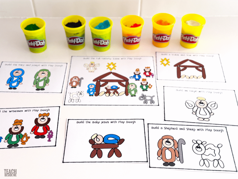 Christmas Nativity Play Dough Mats for Kids - Teach Beside Me