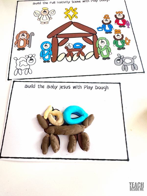 Christmas Nativity Play Dough Mats for Kids - Teach Beside Me