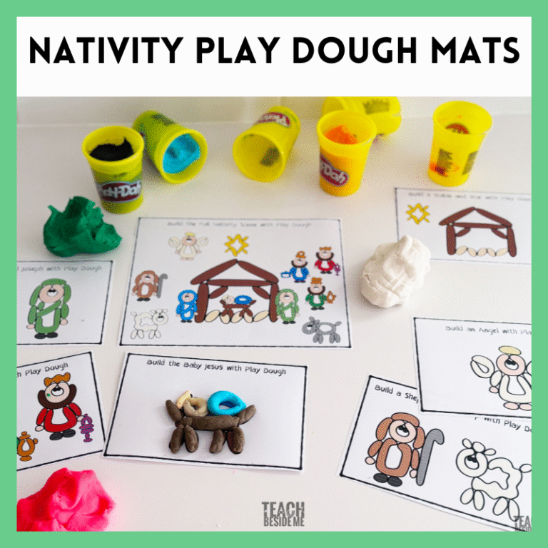 Nativity Play Dough Mats (Printable Christmas Activity) - Teach Beside Me