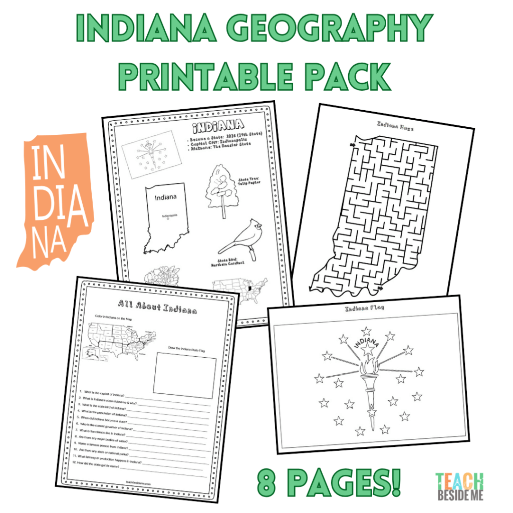 Indiana State Geography Pack - Teach Beside Me