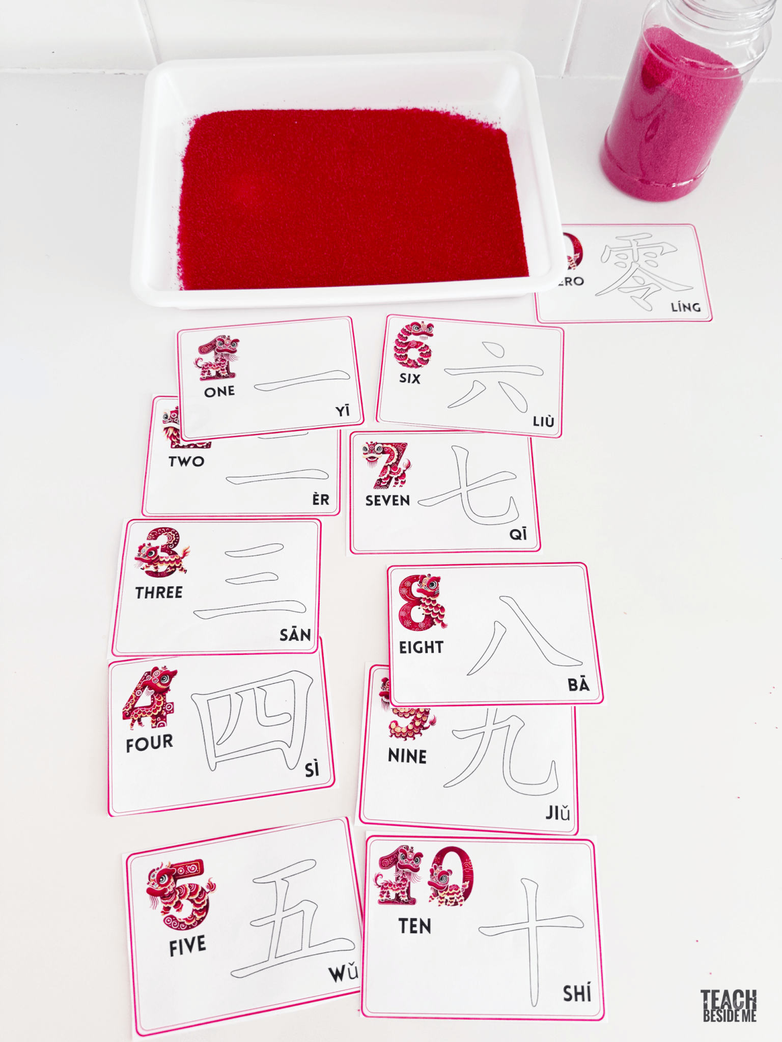 Chinese Number Tracing Cards: Learn Chinese Characters - Teach Beside Me