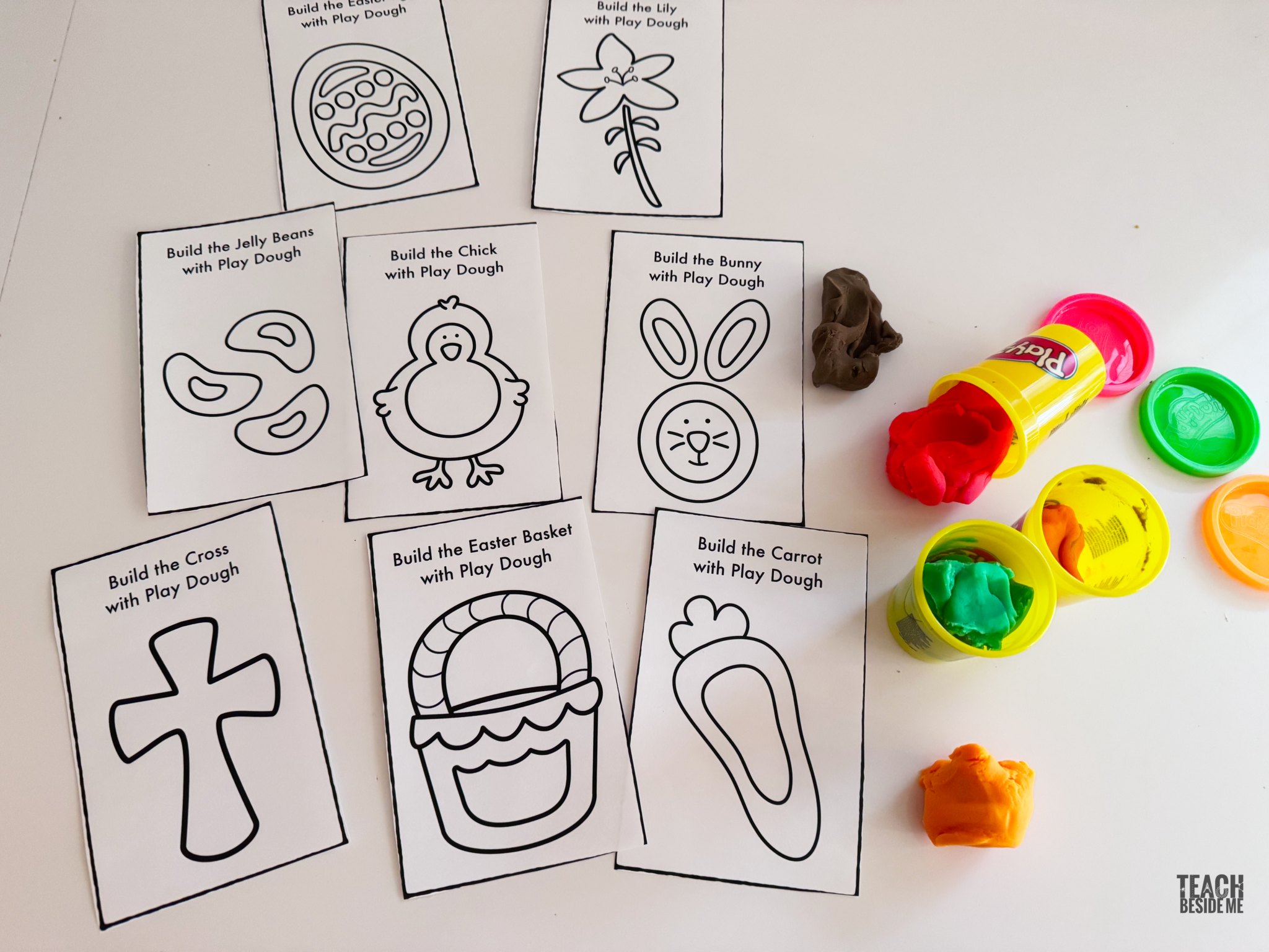 Printable Easter Play Dough Mats - Teach Beside Me