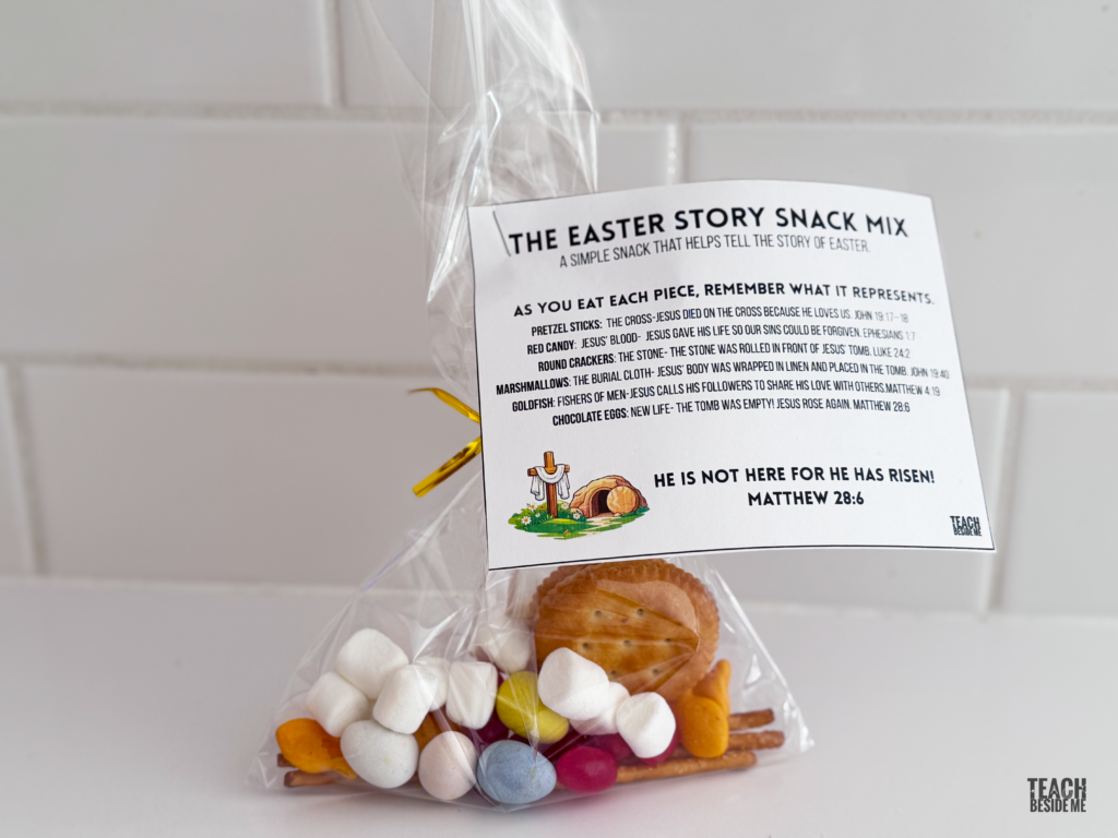 The Easter Story Snack Mix for Kids with Printable - Teach Beside Me
