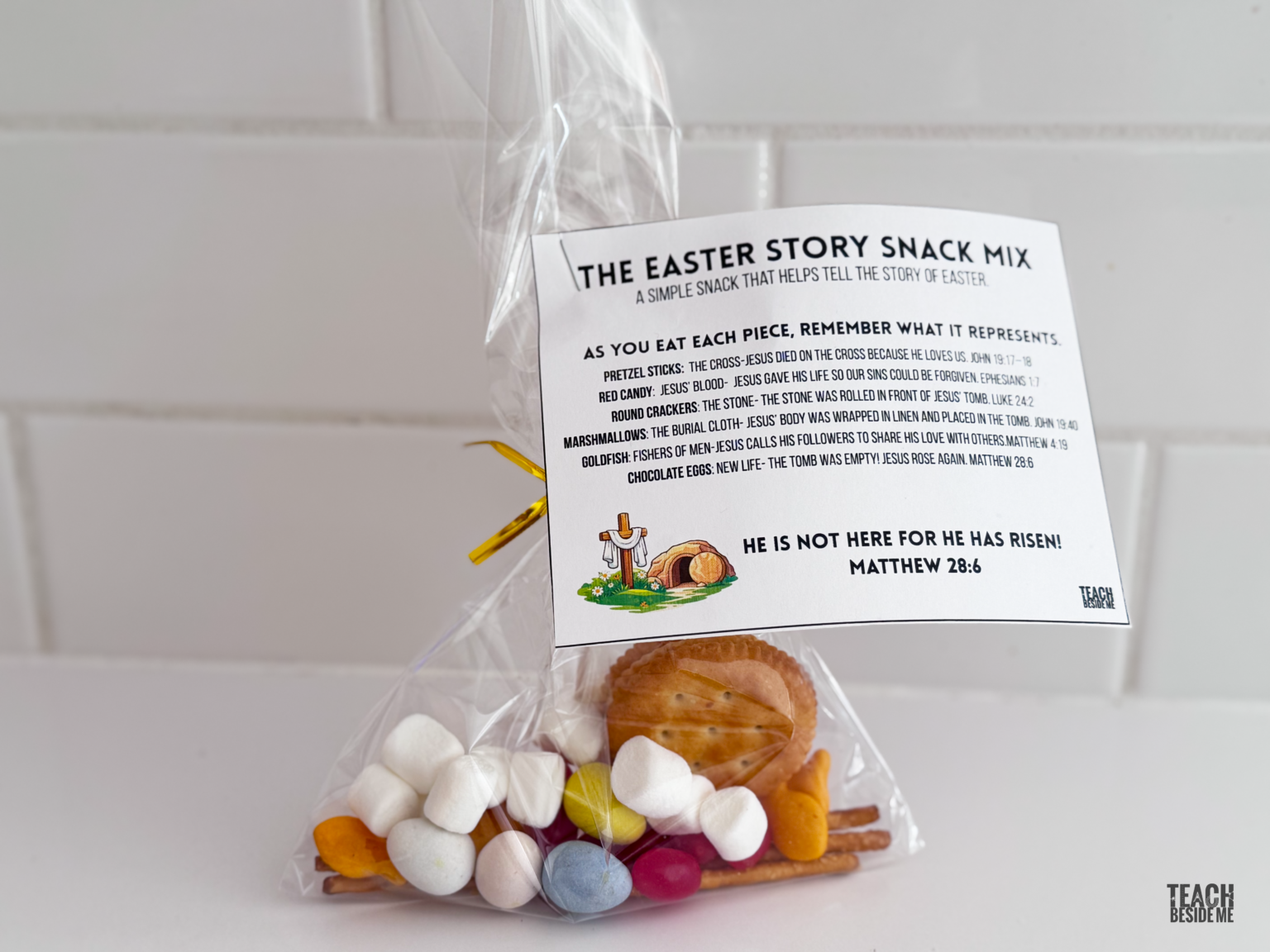 The Easter Story Snack Mix for Kids with Printable - Teach Beside Me