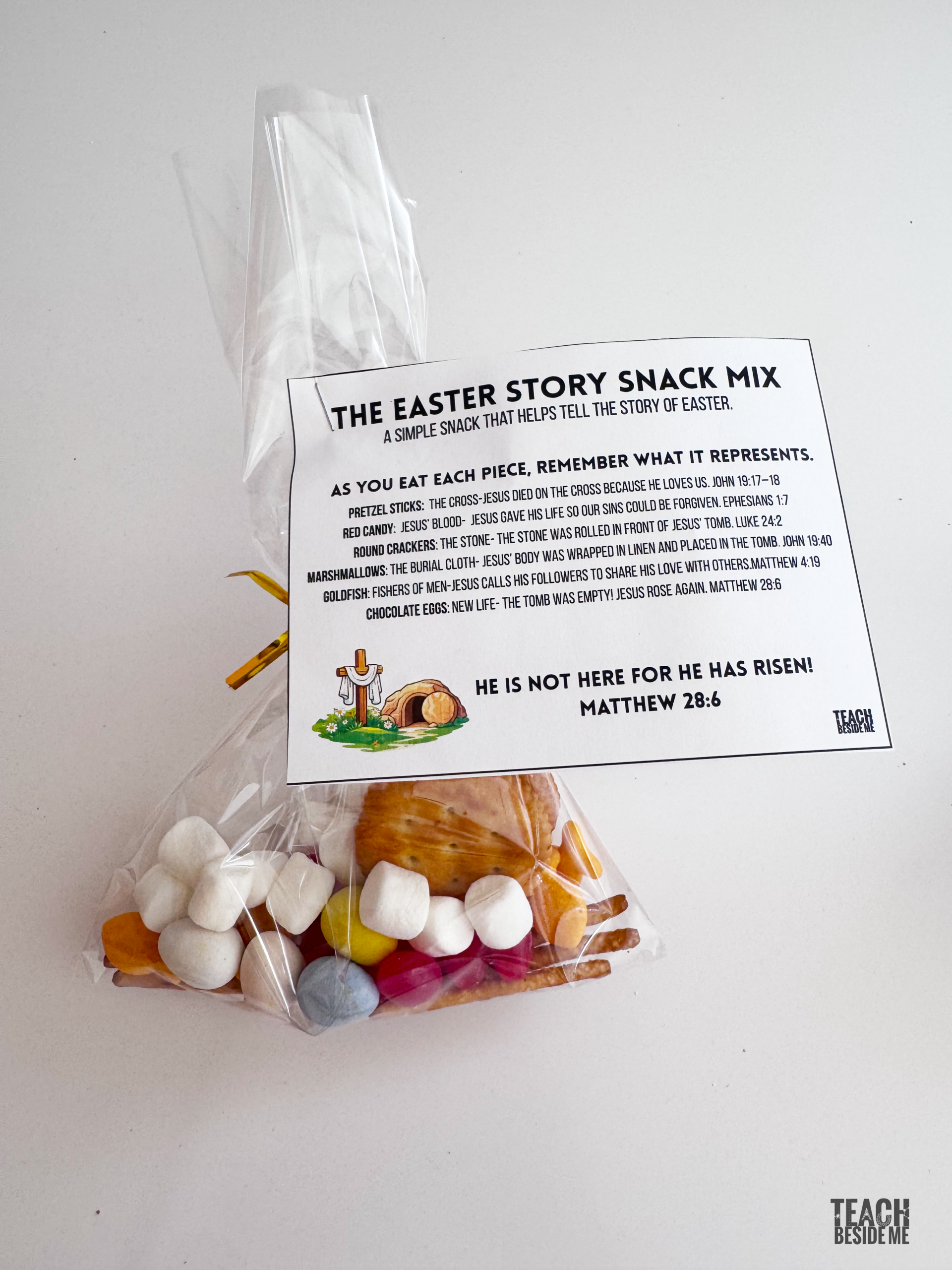 The Easter Story Snack Mix for Kids with Printable - Teach Beside Me