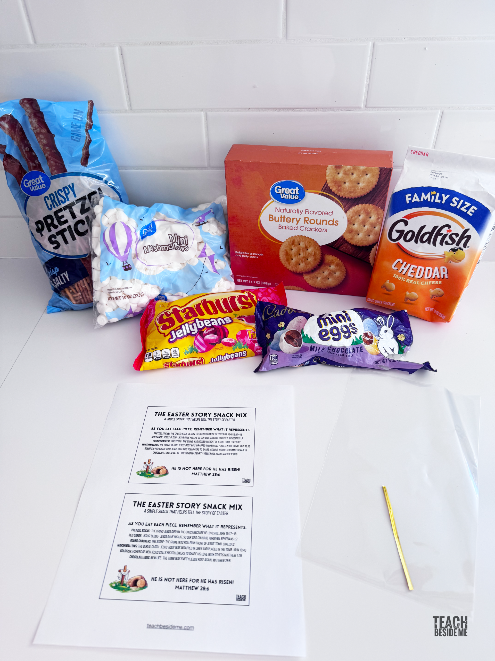 The Easter Story Snack Mix for Kids with Printable - Teach Beside Me