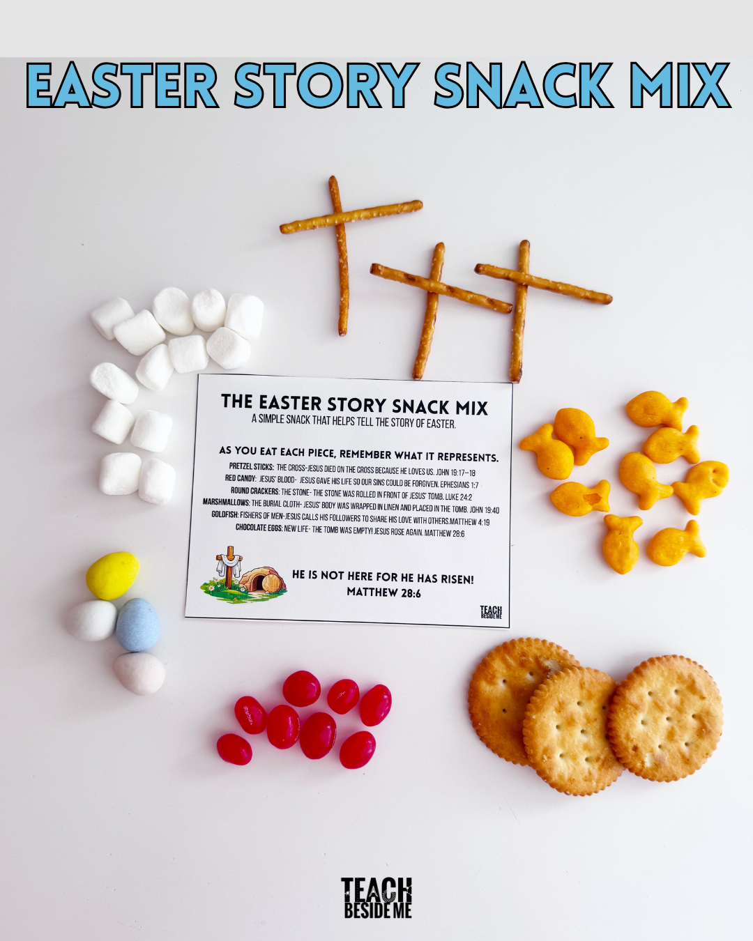 The Easter Story Snack Mix for Kids with Printable - Teach Beside Me