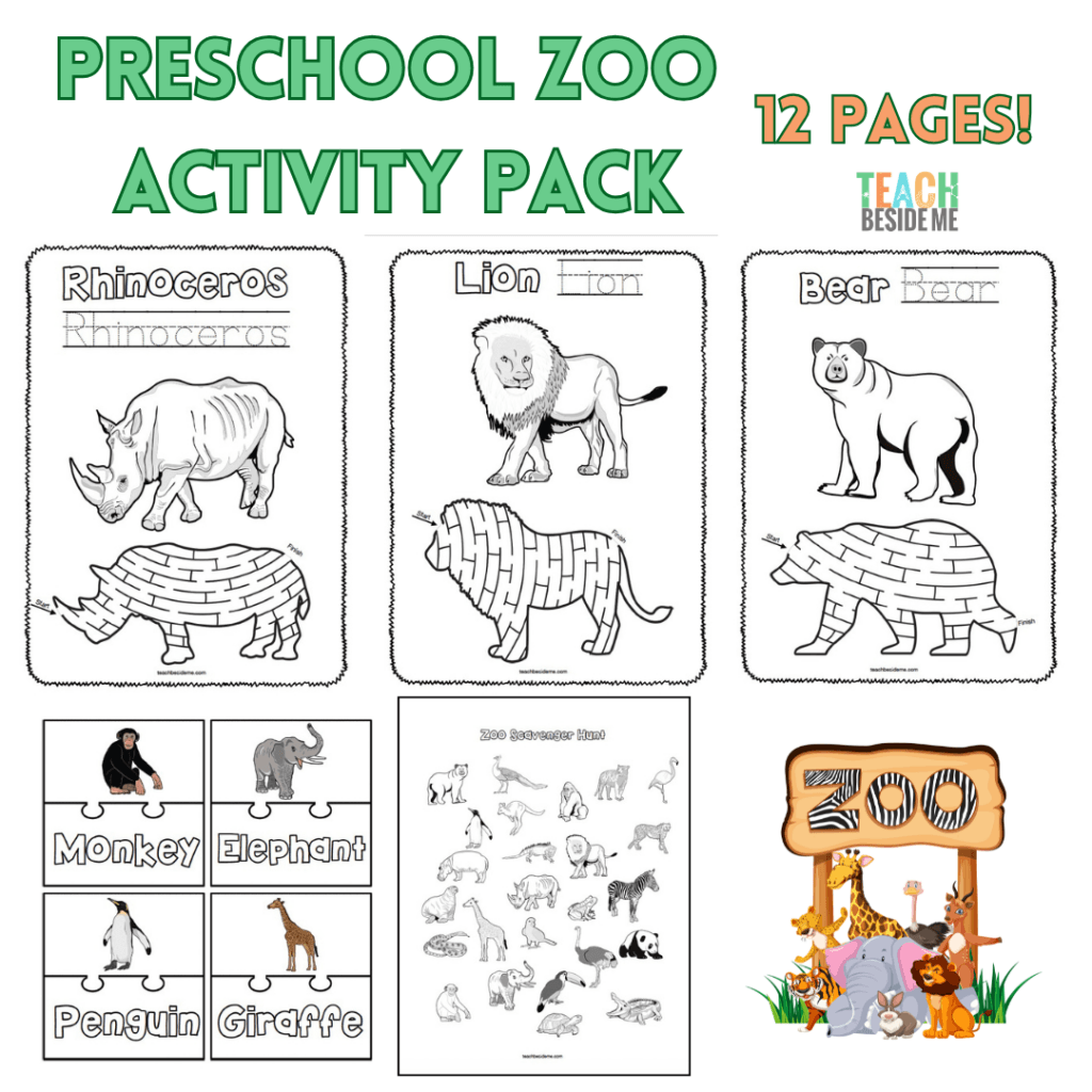 Preschool Zoo Activity Pack - Teach Beside Me