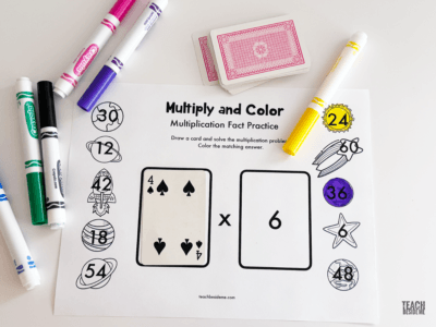 Multiply and Color: Playing Card Multiplication Practice Printable ...